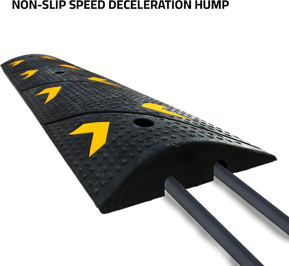 Heavy Duty Speed Bump with 2-Channel Cable Protector | 1 Meter Non-Sli ...